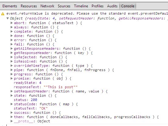 Web API With AJAX: Various Parameters of jQuery Ajax() Function